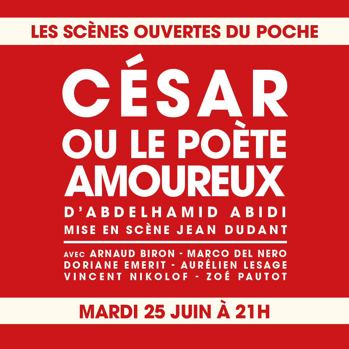 CÉSAR OU LE POÈTE AMOUREUX • Théâtre de Poche Montparnasse
